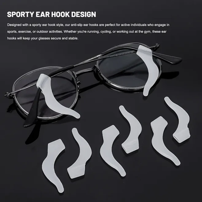 10Pairs Silicone Anti-slip Ear Hooks Glasses Leg Ear Sleeve Bracket ...
