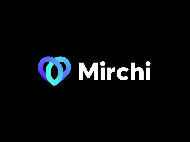 Mirchi abstract branding date dating h e a r t heart heart logo ...