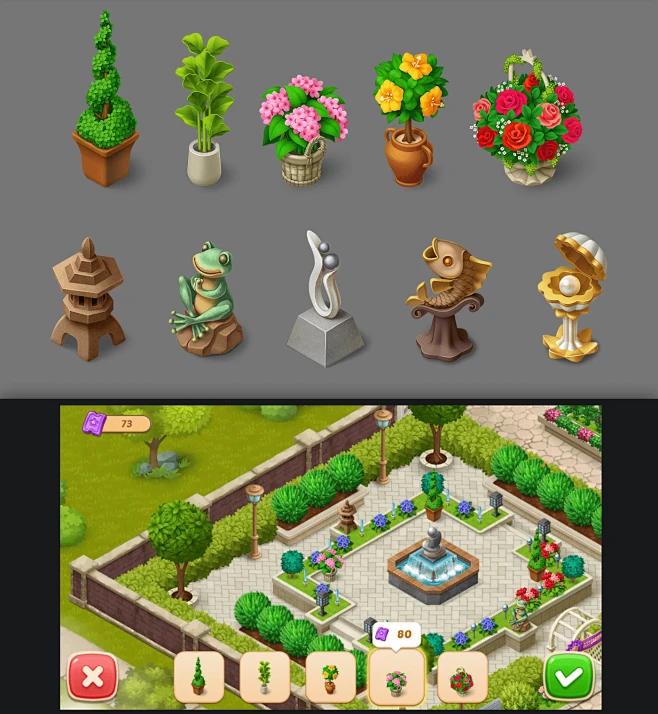 art assets Digital Art Flowers Game Art garden ILLUSTRATION mobile game ...