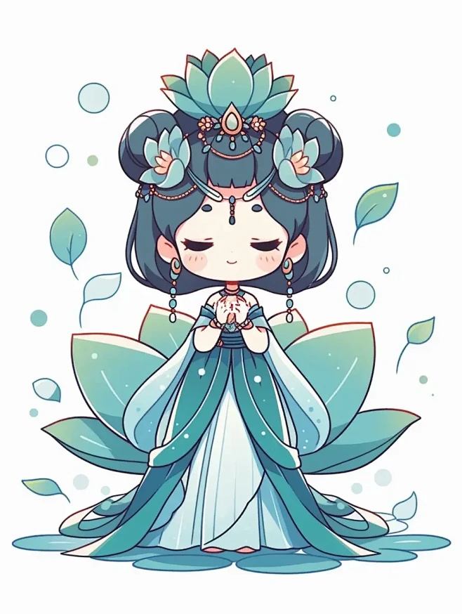 AIGC|插画|线描|Q版古风-花瓣网