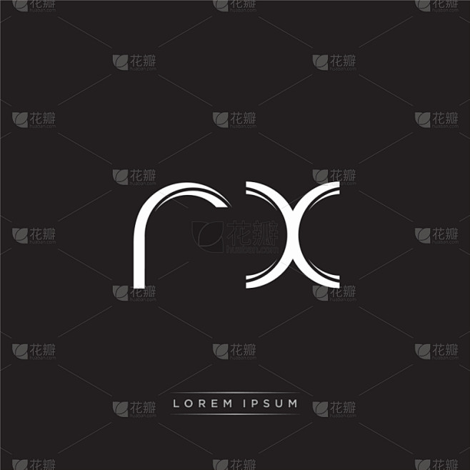 rx initial letter split lowercase logo modern