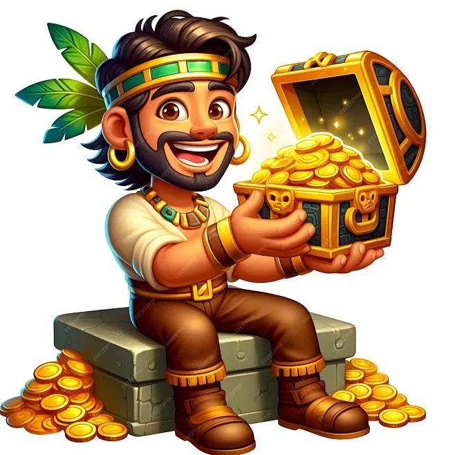 Premium Photo | Treasure of aztec slot game character 3d with white ...