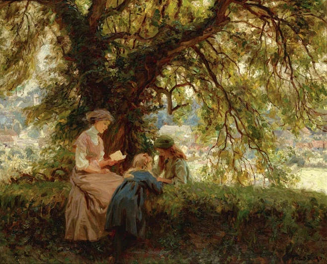 Frederick Stead (British, 1863–1940) A Summer's Day -花瓣网