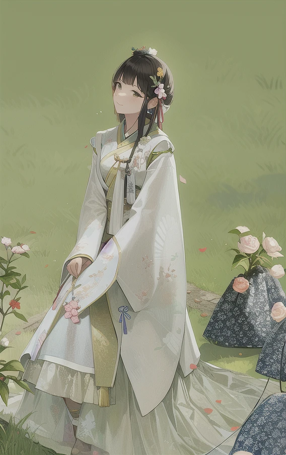 00171-2630841351-Hanfu,Tall women,Petals,Under the cherry tree,-花瓣网
