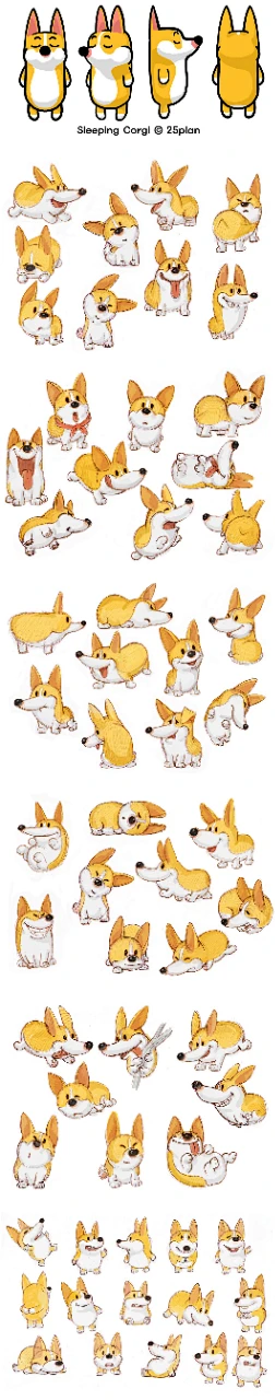 Sleeping Corgi 1 on Behance-花瓣网