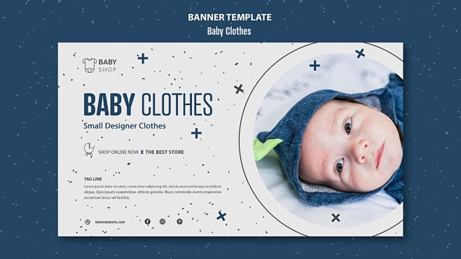 Baby clothes banner template
