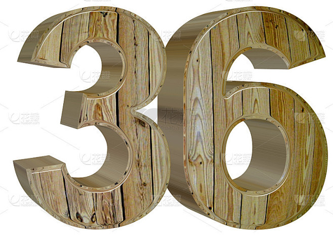 数字36,36，白色背景，3d渲染
