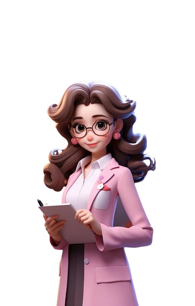 crui321_the_cartoon_doctors_with_glasses_and_pink_outfit_holdin_917cac-花瓣网