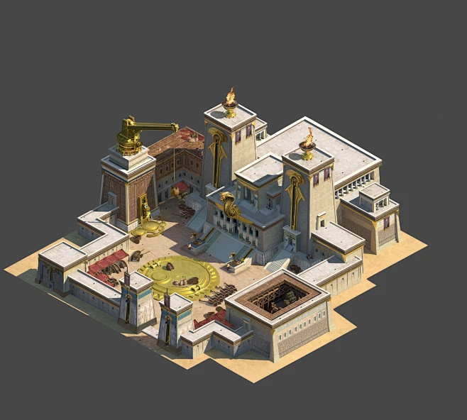 Building Design for War Eternal （埃及文明） : 之前在异象工作室给龙腾简合 游戏 War Eternal ...
