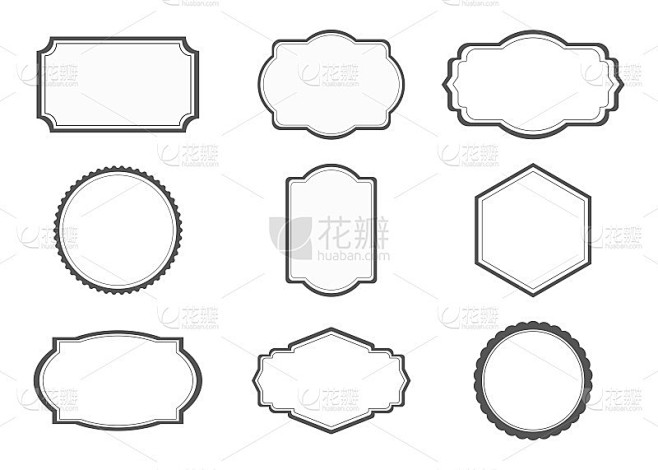 blank frame labels collection premium isolated on