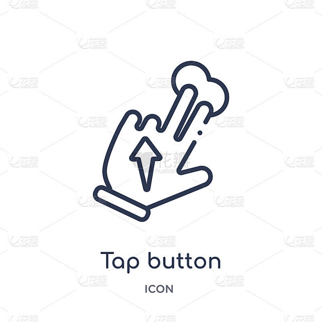 Linear tap button icon from Hands outline collecti