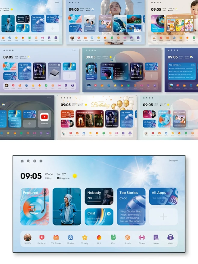 智能电视UI界面设计 - 小红书-花瓣网