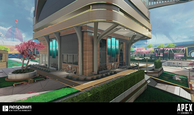 I added the flower wall patterns, swooping architecture beams and set ...