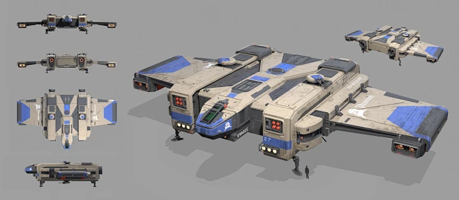 Final Design sheet showing orthos and turnaround.-花瓣网
