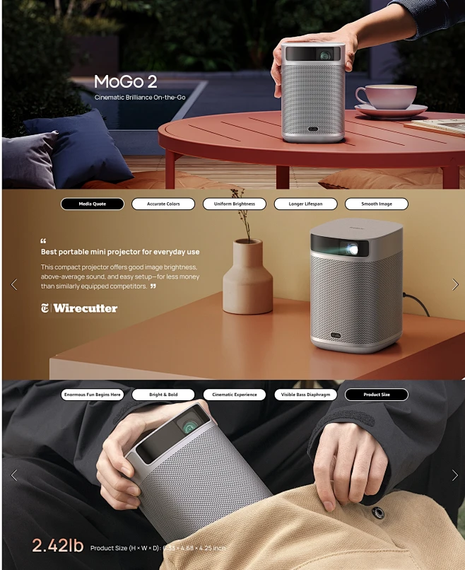 Amazon.com: XGIMI MoGo 2 Portable Projector, Mini Projector with Wifi ...