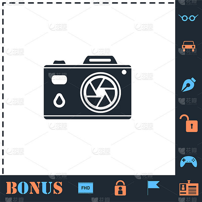 Camera icon flat