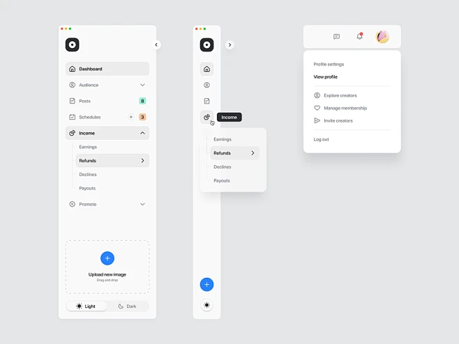 Sidebar navigation for Dashboard 4px rule clean dropdown dropdown menu menu icon minimal nav nav ...