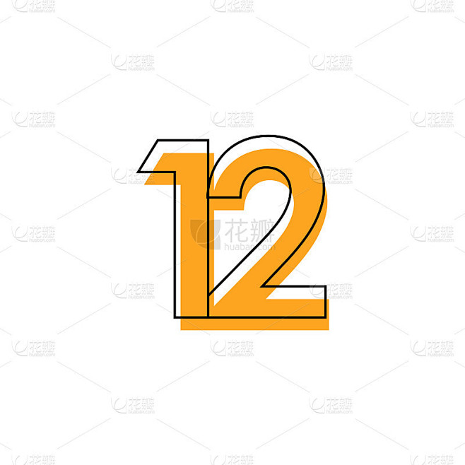 Number 12 Vector Template Design Illustration Desi