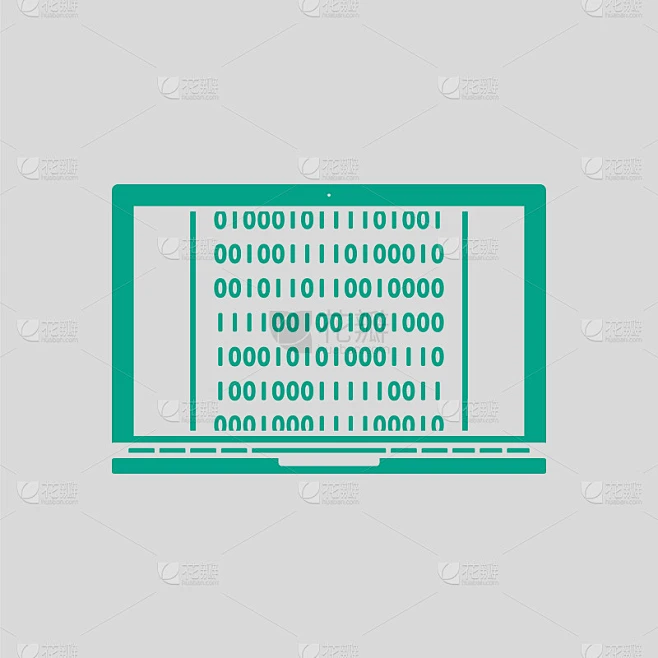 Laptop With Binary Code Icon图片_其他图片图片素材-花瓣网