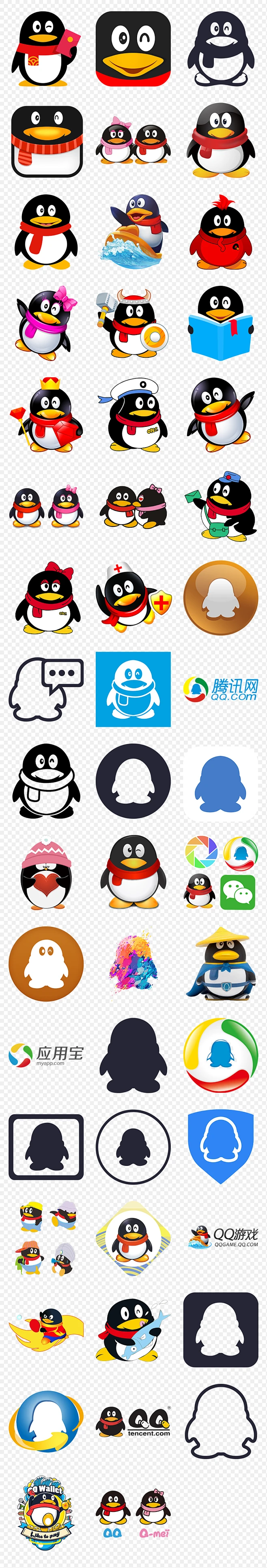 腾讯游戏企鹅QQLOGO交流图标海报素材背景图片PNG-花瓣网