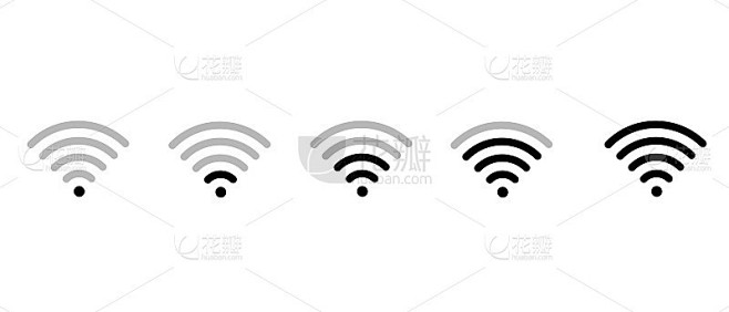 Wi-Fi无线信号矢量图标集