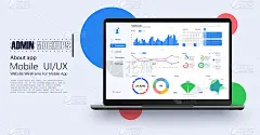 Web UI UX application data infographic. Flat dashb素材-花瓣网