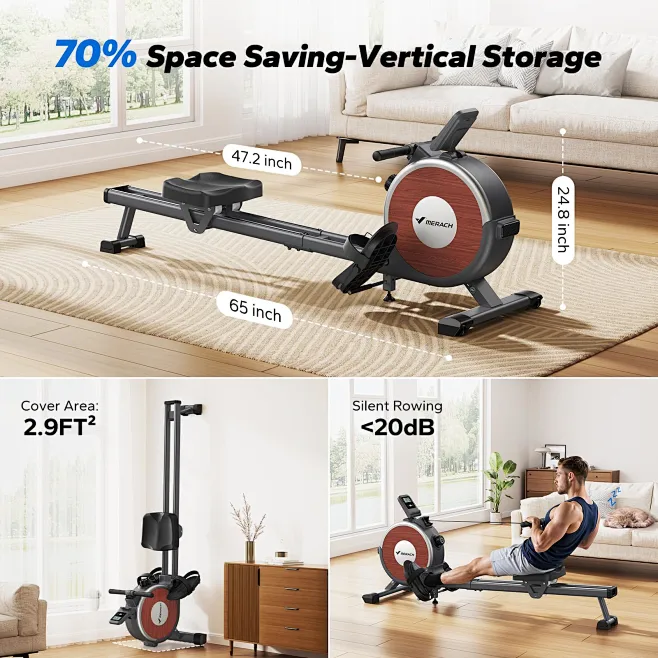Amazon.com : Merach Rowing Machine, Magnetic Rower Machine for Home, 16 Levels of Quiet ...