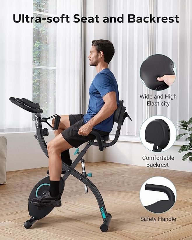 Amazon.com : MERACH Folding Exercise Bike, 4 in 1 Magnetic Stationary ...