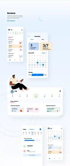 Calendars Ui Screens - UI Kits : Calendars Ui Screens-花瓣网