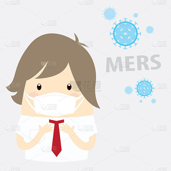 中东呼吸综合征冠状病毒(Mers-CoV)，商人佩戴卫生口罩