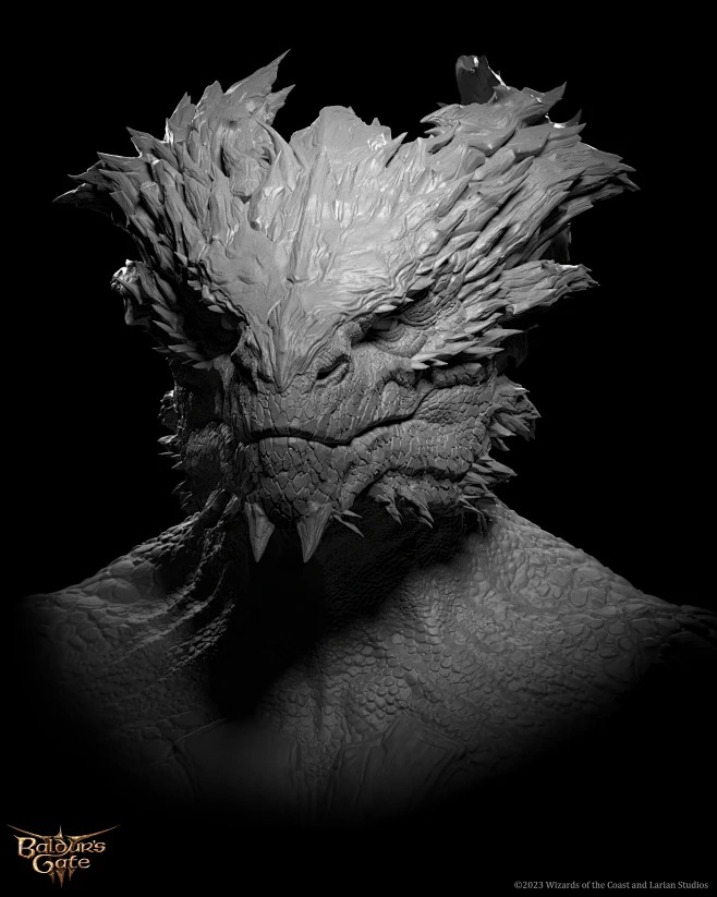 Dragonborn Male Head 3 - Baldur's Gate 3 -花瓣网