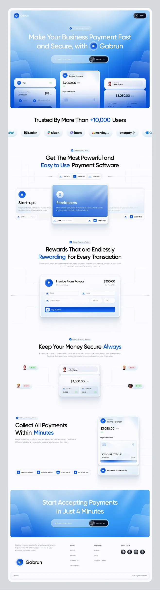 Gabrun - 由 Rona Zepri 为 Plainthing Studio 在 Dribbble 上发布的金融支付服务网站-花瓣网