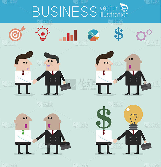 一组商业伙伴握手