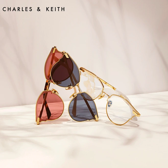 CHARLES＆KEITH 太阳镜 CK3-21280329 金属装饰时尚摩登墨镜-tmall.com天猫-花瓣网