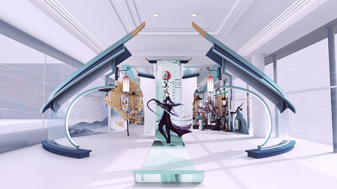 Event game Stage 公关活动 古风 国潮 国风 展区 笑傲江湖 舞台 (4)