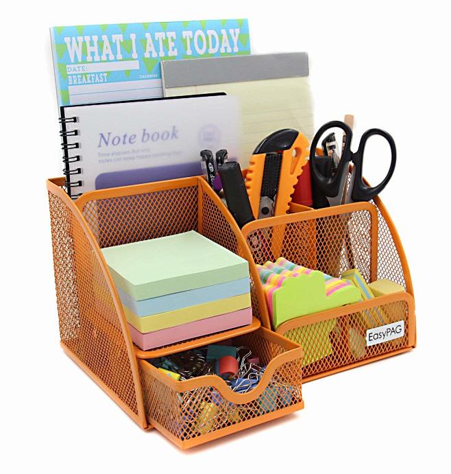 Amazon.com : EasyPAG Mesh Desktop Organizer 6 Compartment Office Desk ...