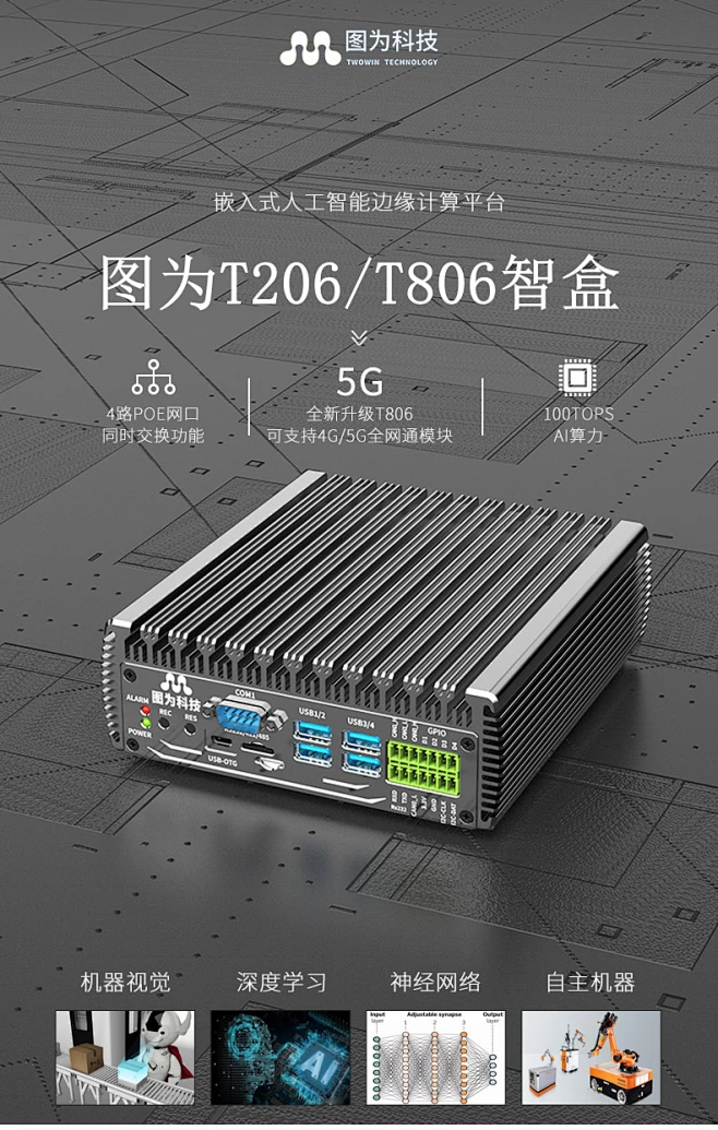 图为T506智盒 5G边缘计算网关盒子 英伟达jetson xavier nx核心板-花瓣网