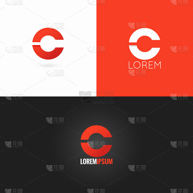letter C logo design icon set background