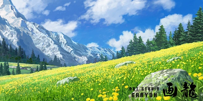 草原场景原画草地场景来自cgbook.cn (28)-花瓣网