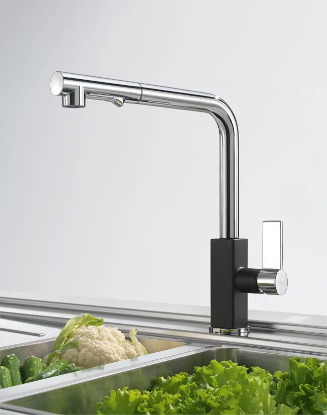 MARIS TAP PULL OUT L VERSION CHROME - Kitchen taps from Franke Kitchen ...