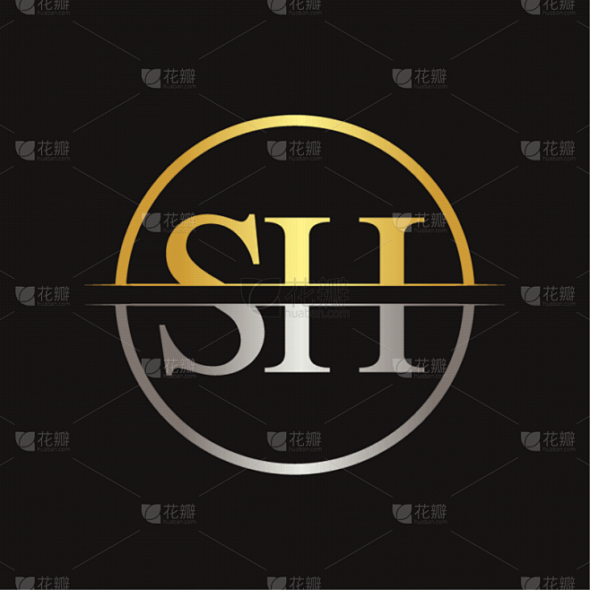 initial letter sh logo design template sh letter