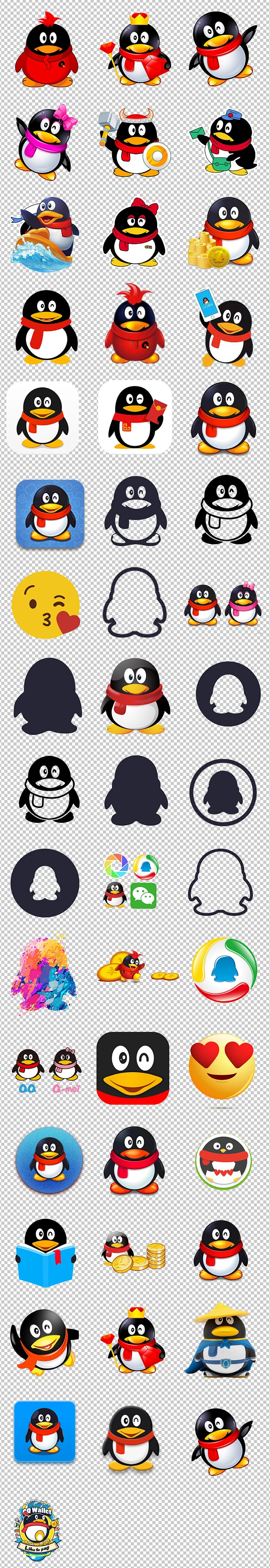 腾讯游戏企鹅QQLOGO交流图标海报素材背景图片PNG-花瓣网