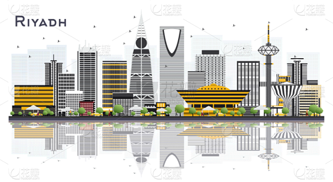 利雅得,城市天际线,沙特阿拉伯,灰色,旅途,商务,建筑,天空,都市风景,剪影