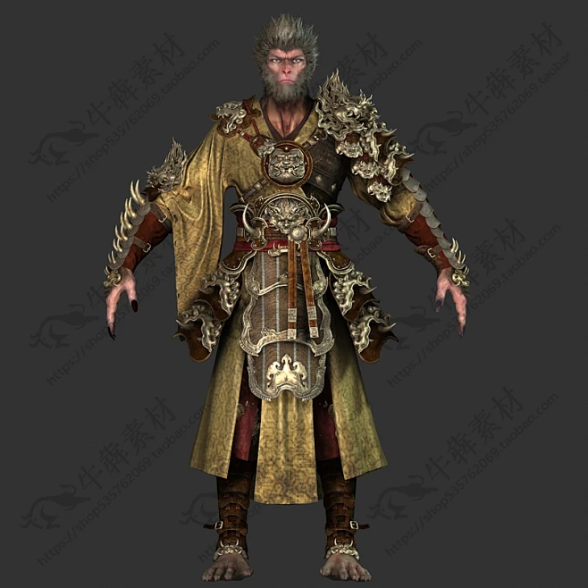 黑神话悟空3d模型HuangFeng解包模型含骨骼蒙皮max文件游戏破解-淘宝网-花瓣网