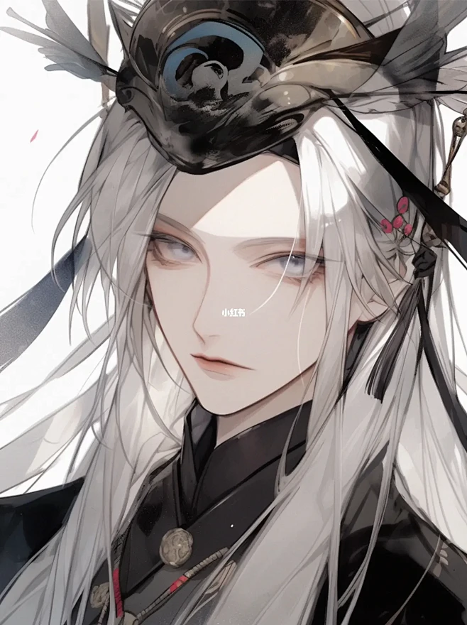 Midjourney｜古风美男-二次元水墨风-花瓣网