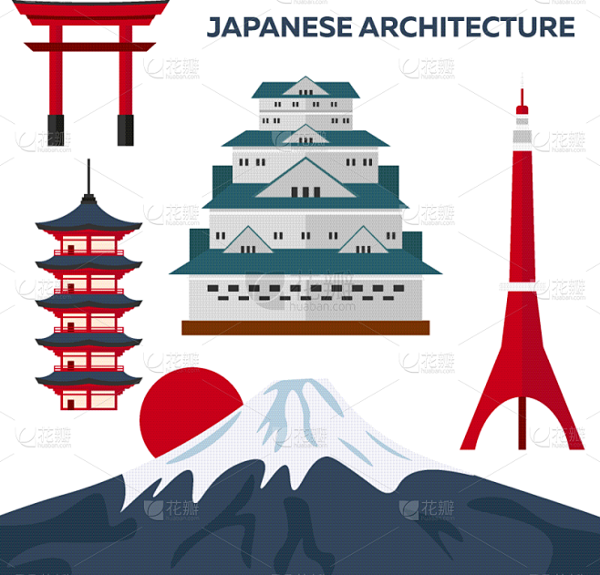 建筑,日本,扁平化设计,极简构图,分离着色,白色,亚洲,自然,东京,图像