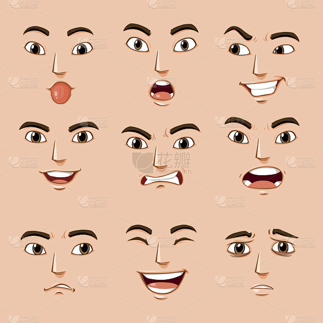 人类不同的面部表情