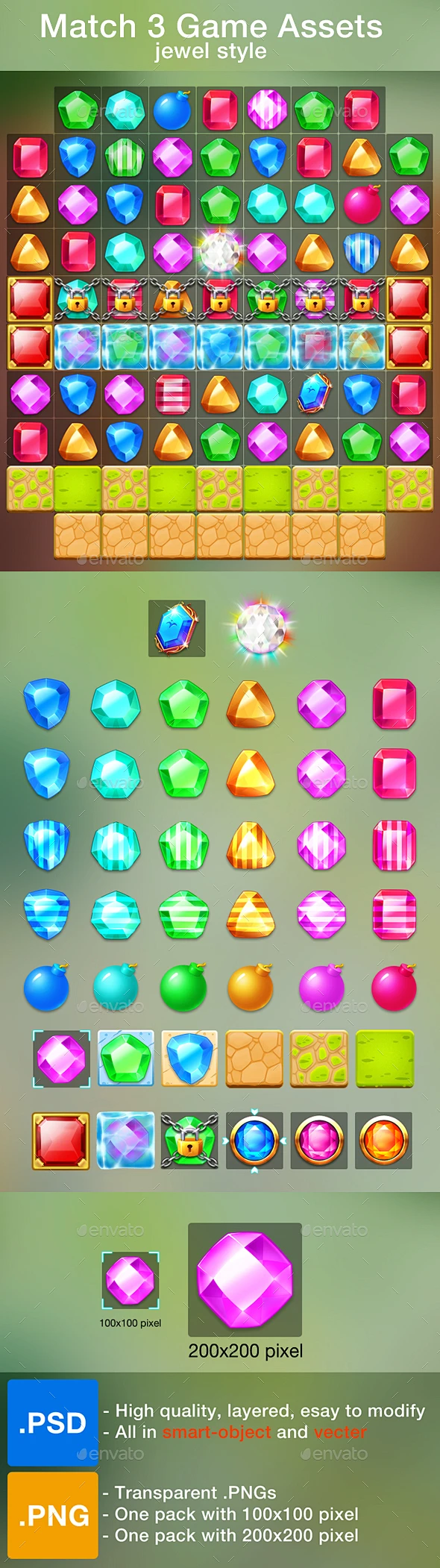 Match 3 Game Assets - Game Kits Game Assets-花瓣网