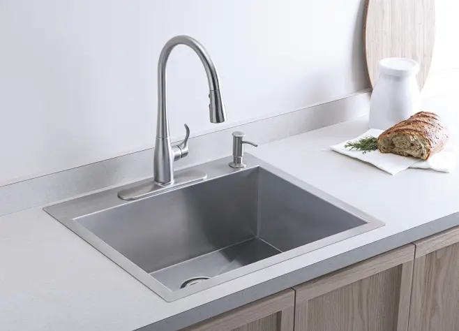 Kohler K-596-VS Vibrant Stainless Simplice Single-Hole Kitchen Sink ...