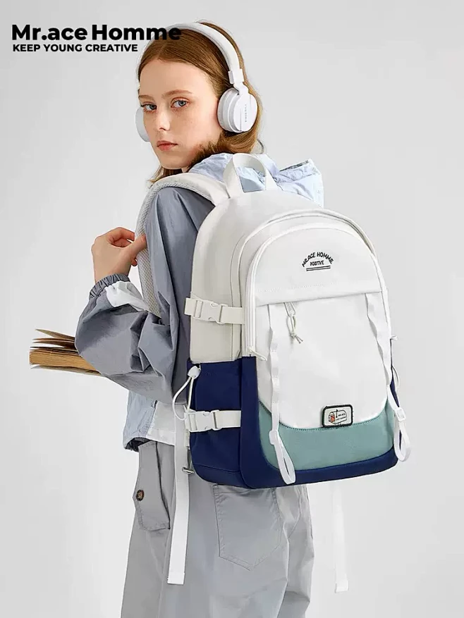 mrace时光信箱 创意双肩包女高颜值书包初中学生大容量电脑背包男-淘宝网-花瓣网